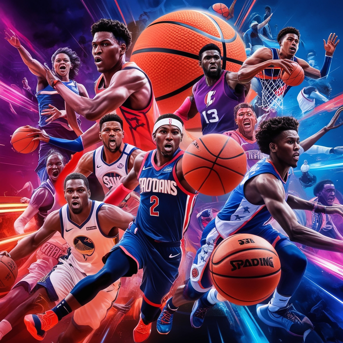 : 🏀 Abstract Basketball Art: A Unique Twist on Hoops 🎨