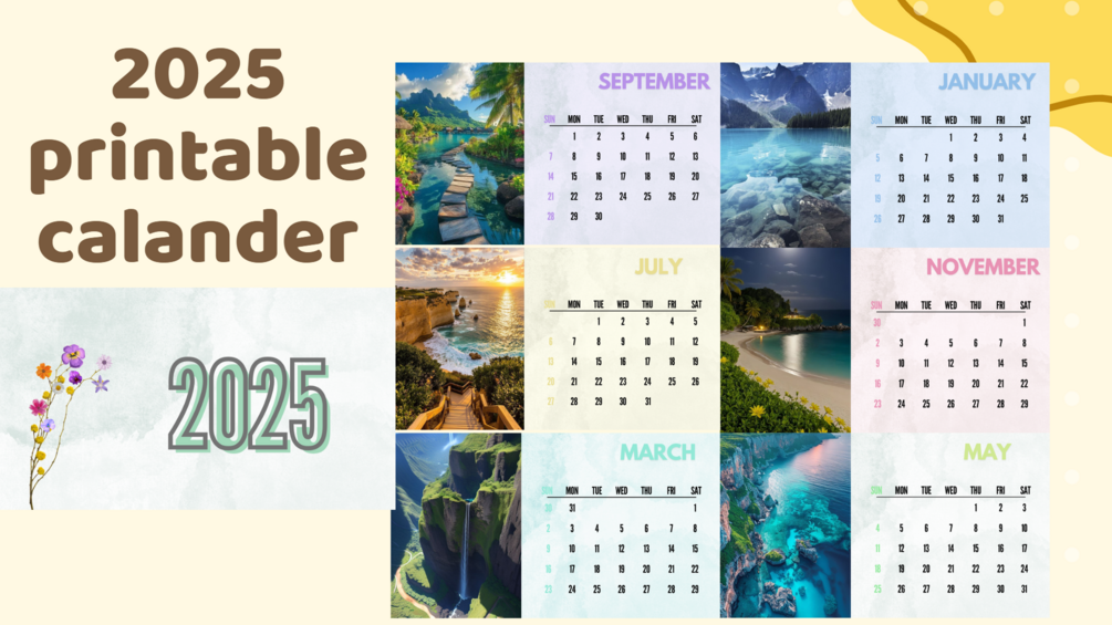 Calender 2025 nature theme