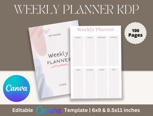 Editable Canva Weekly Planner for KDP