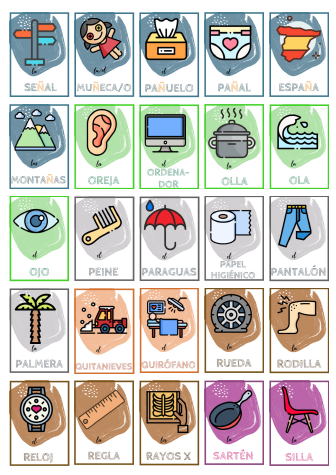 TARJETAS CON VOCABULARIO (A-Z) (sustantivos, adjetivos y verbos)