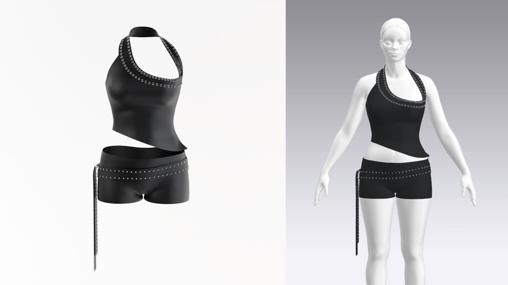 Asymmetrical Co-Ord Shorts Set [CLO3D Pattern]