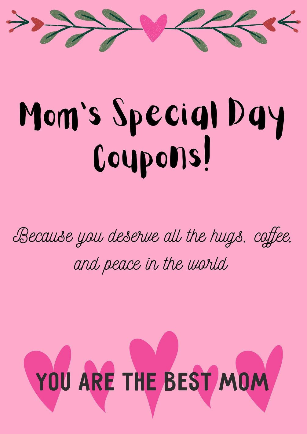 🌸 Mother’s Day Coupon Book – Editable Canva Template
