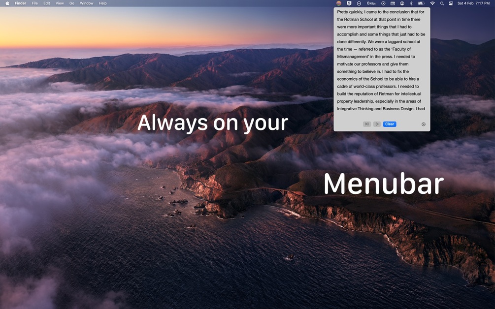 QuickSpeak: Text to Speech on your Menubar