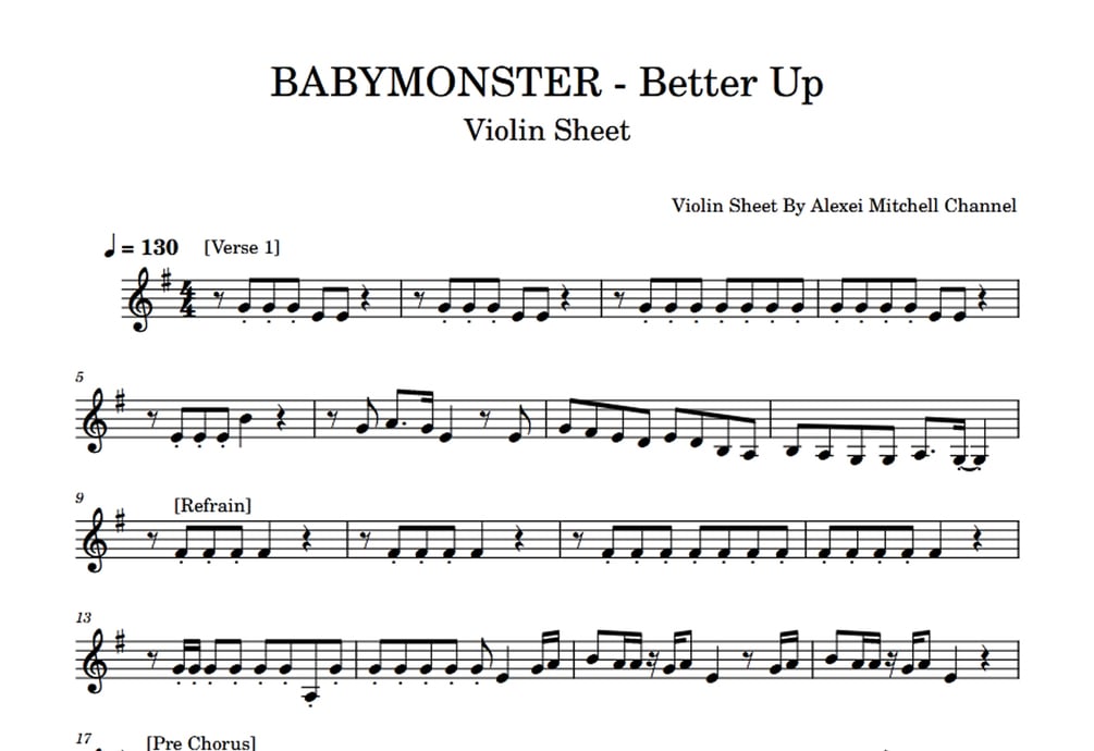 BABYMONSTER - 'Batter Up' Violin Sheet