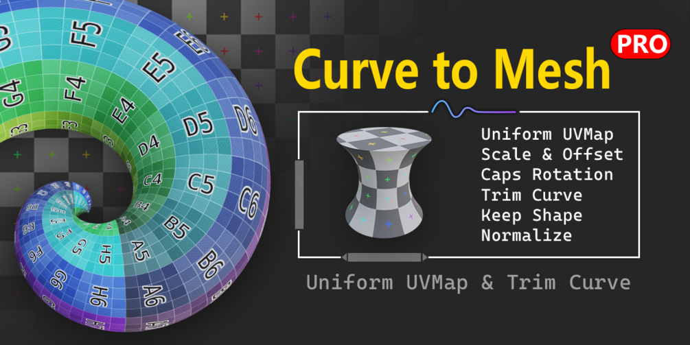 Curve To Mesh Pro - Uniform UVMap Based On Radius