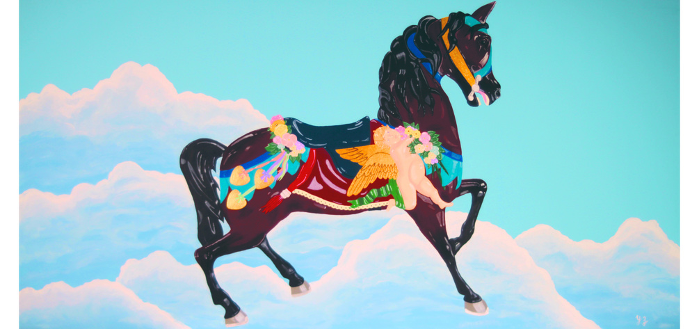 Horse in Sky with Cupid, Richland Carrousel Popup Mural: 3ftx6ft ...