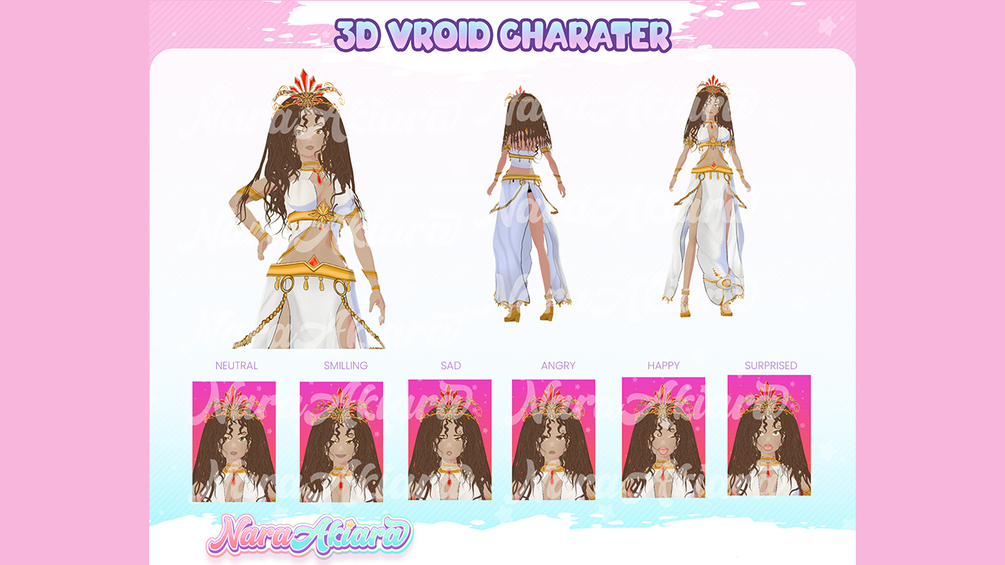 Flarela Anime Girl Ready 3D Vroid for Streamer