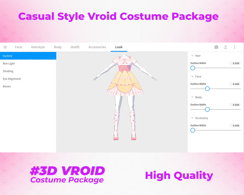 3D VRoid Clothing Pack | Sweet Pink Dress, Pastel Overall & Cute Ruffle ...