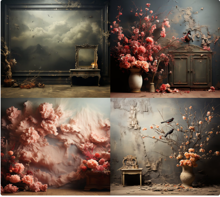 50 Fine Art Textures, Portrait Background Photoshop Overlays,