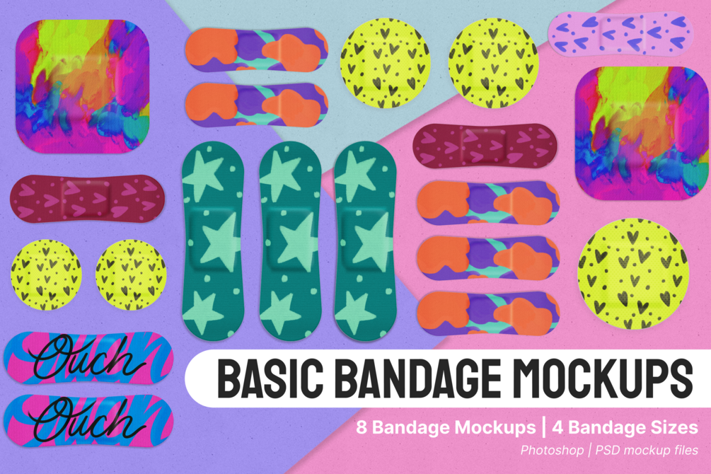Basic Bandage Mockup Pack for Photoshop