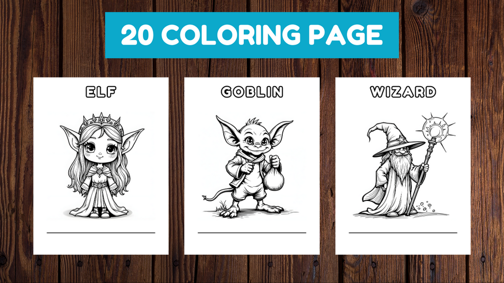 20 COLORING PAGE FOR KIDS (FANTASY WORLD) | PRINTABLE