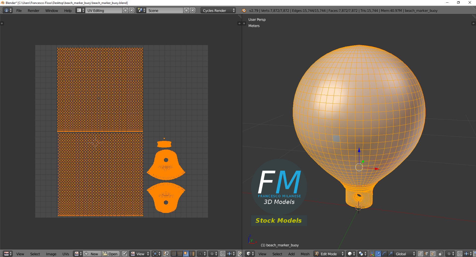 3D MODEL - Beach marker buoy