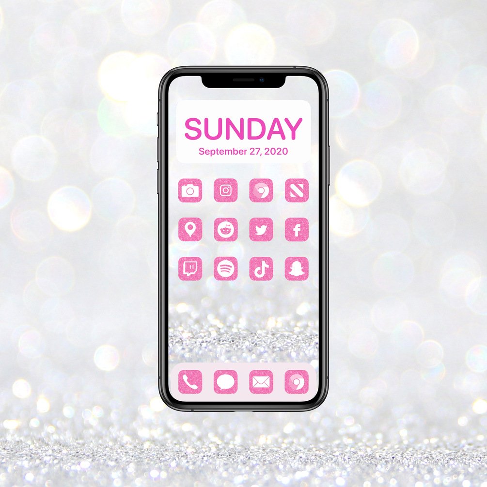 Pink & Sparkly iOS 14 Icons