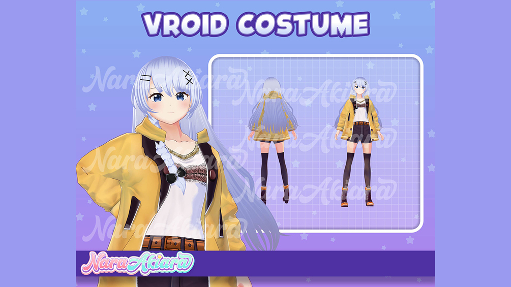 Show Your Style with 3D Vroid Clothes Yellow Hoodie for Your Vtuber Stream