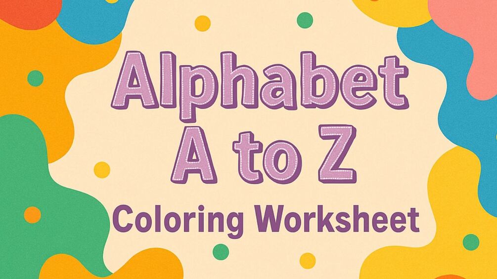 Alphabet A to Z Coloring Worksheet Set