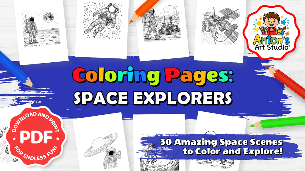 Coloring Pages: Space Explorers | 30 Unique PDF Artwork for Aspiring ...