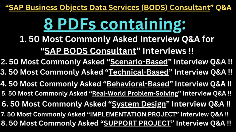 8 PDFs containing ALL Types of Most Asked Interview Q&A (Scenario-Based ...