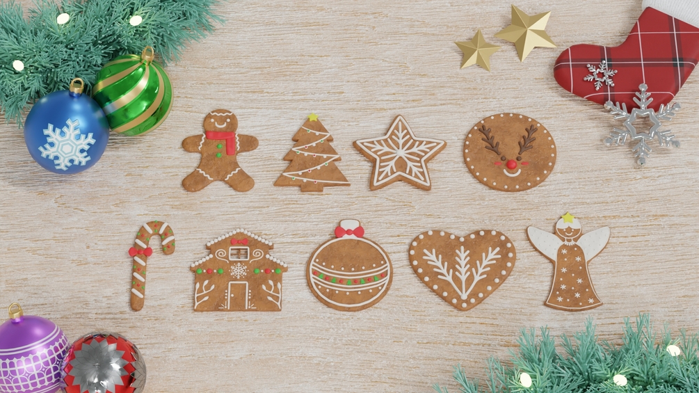 Gingerbread Christmas Cookies Set 2