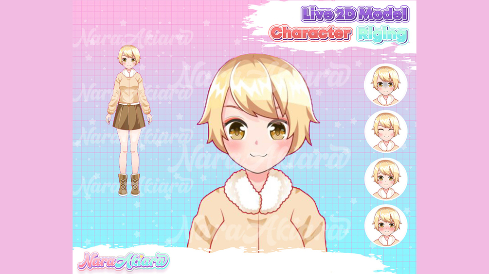 Vtuber Model and Rigging Anime Girl School Tan Premade, Live2d ready to ...