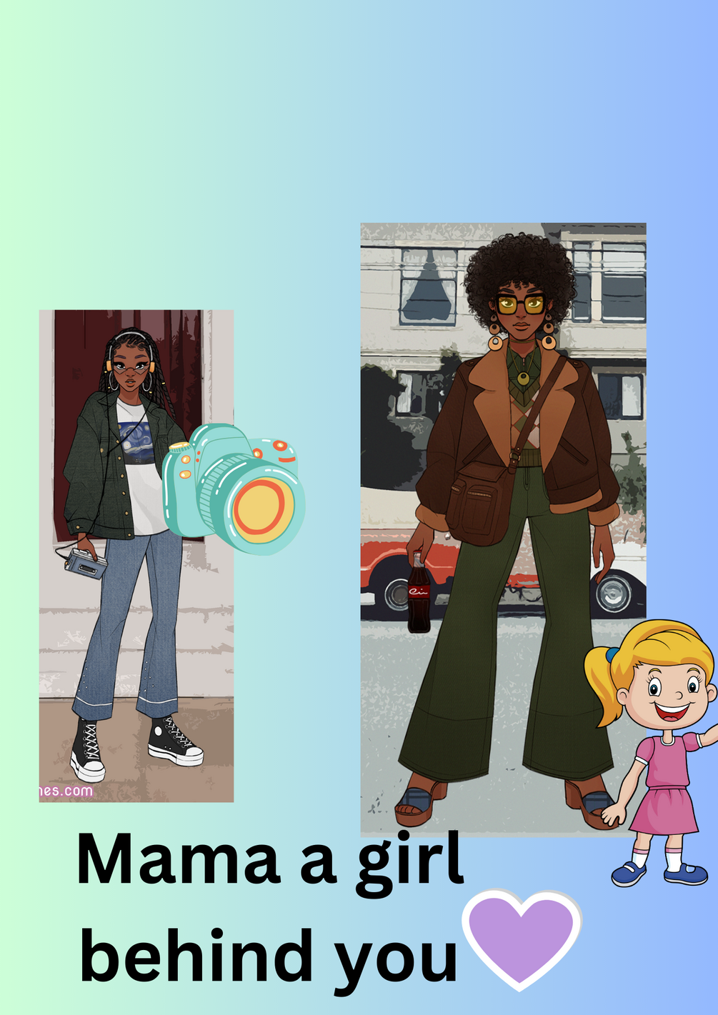 Meme: mama a girl behind you
