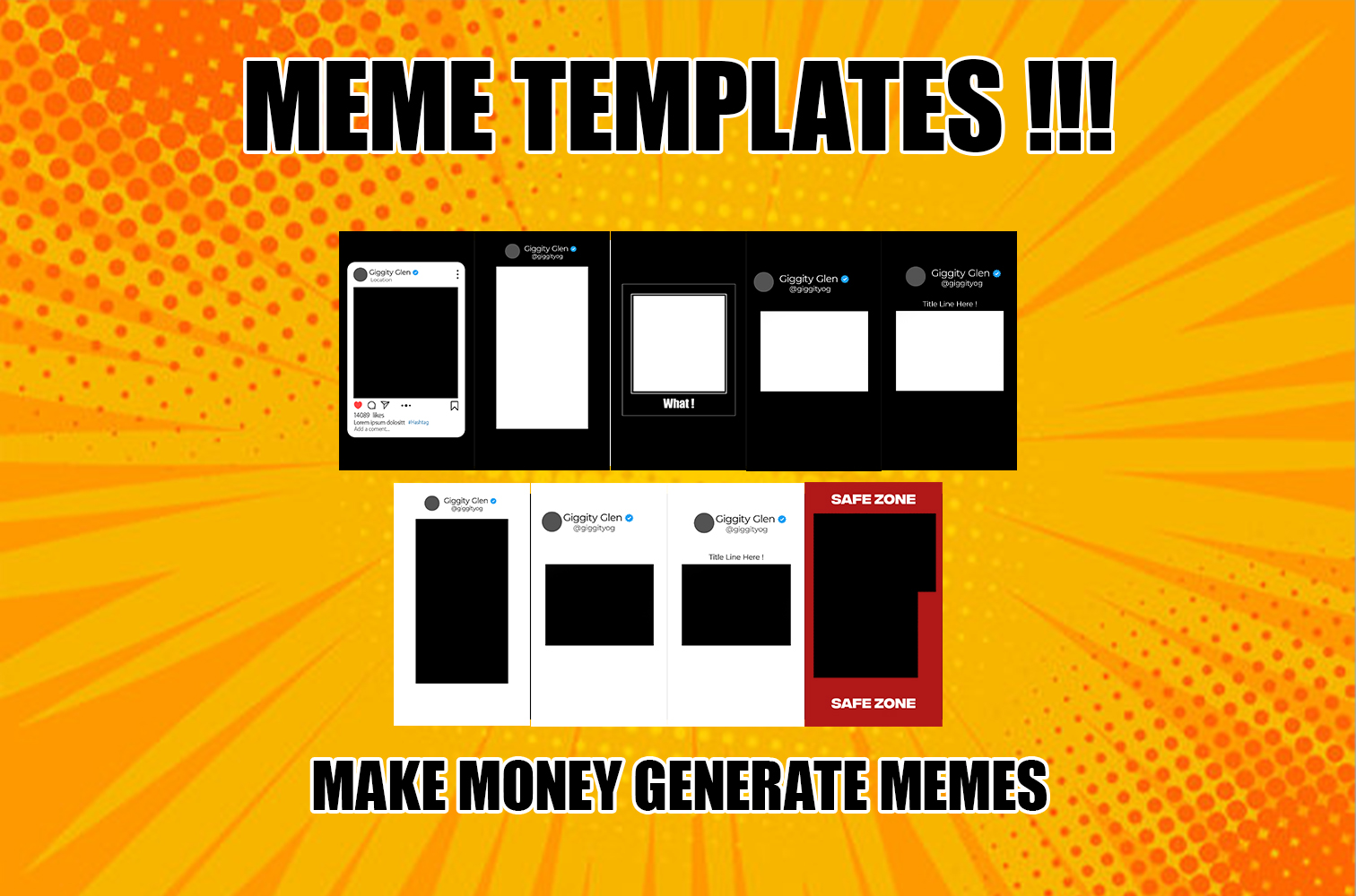 Ultimate Instagram Meme Template Pack | Make Money Easily + Bonus