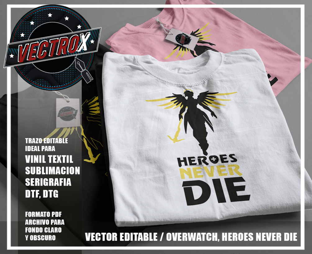 Vector Editable - Overwatch, Heroes Never Die (Mercy)