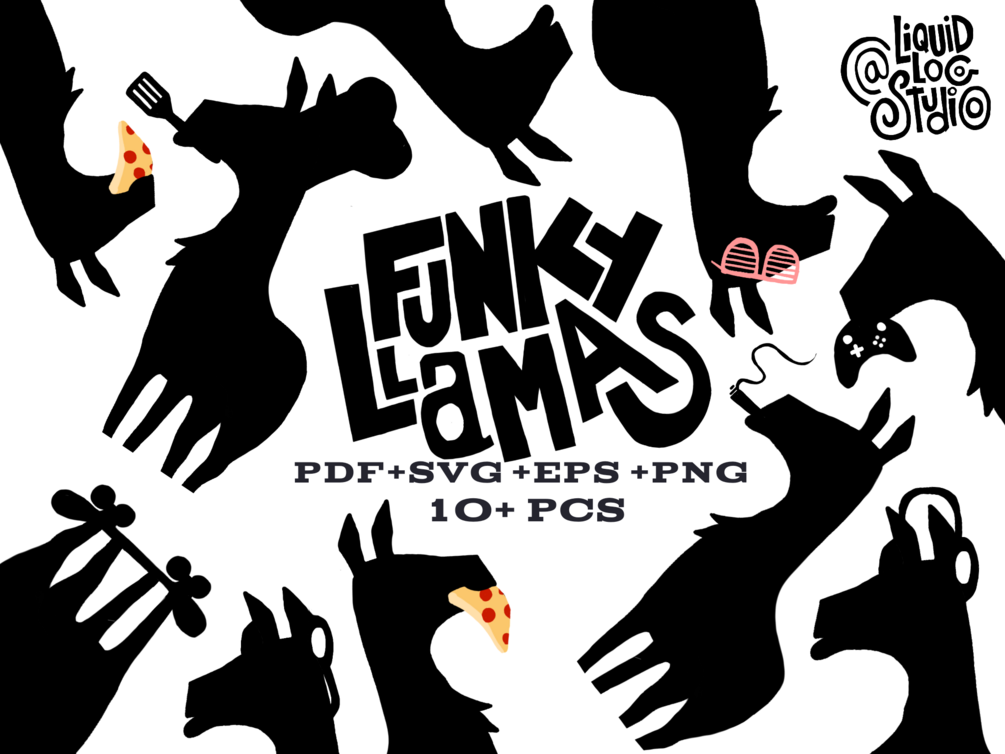 Funky Llama Silhouette Set