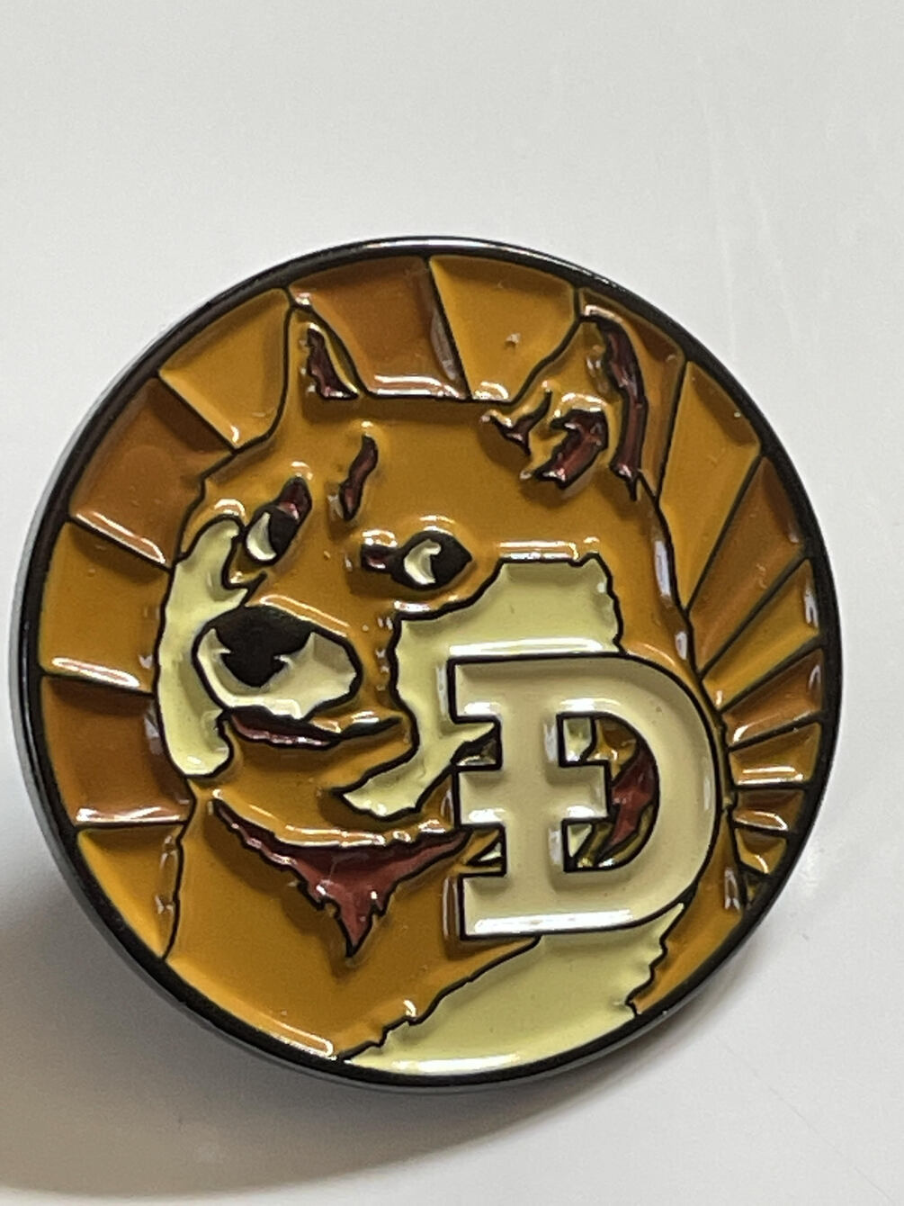 DOGE coin enamel pin