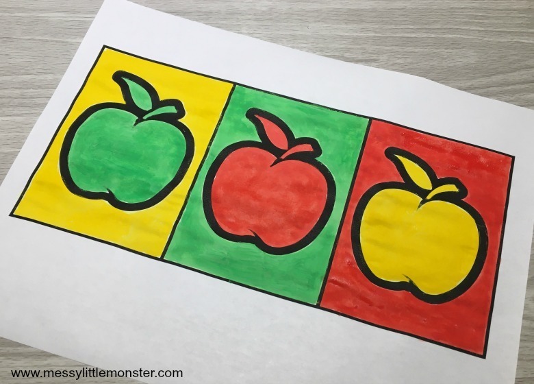 Apple template for apple pop art