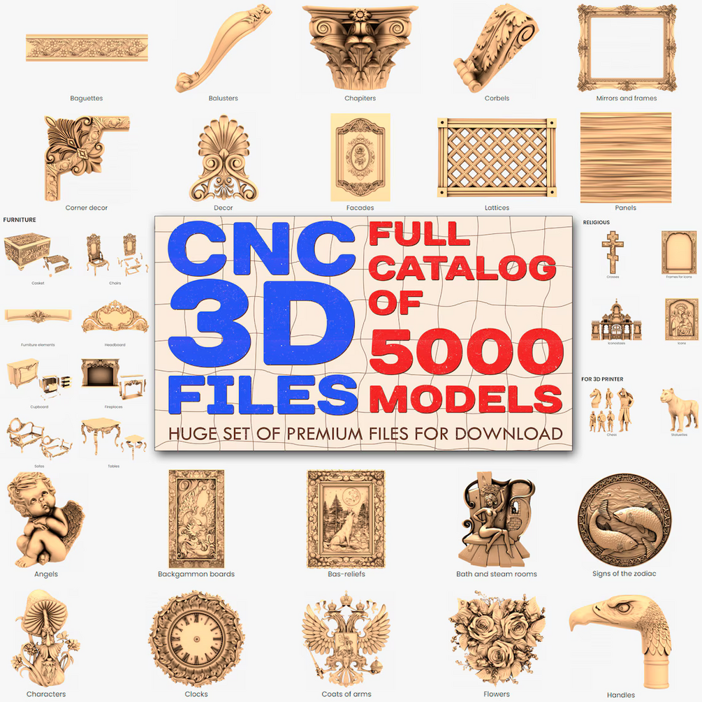 5000 3D models for 3D printers and CNC Router! The largest catalog in ...