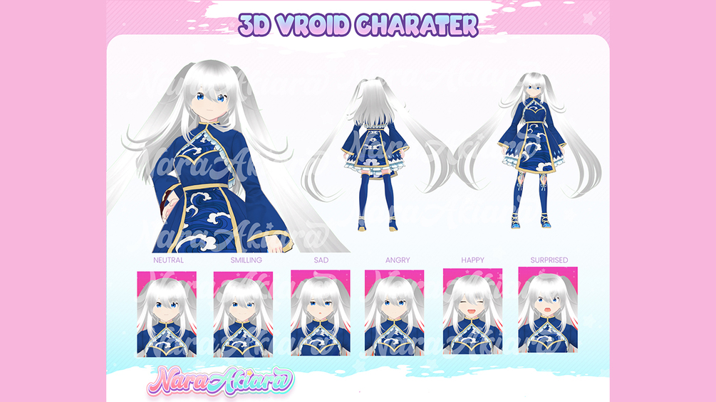 Lin Sei Anime Girl Ready 3D Vroid for Streamer