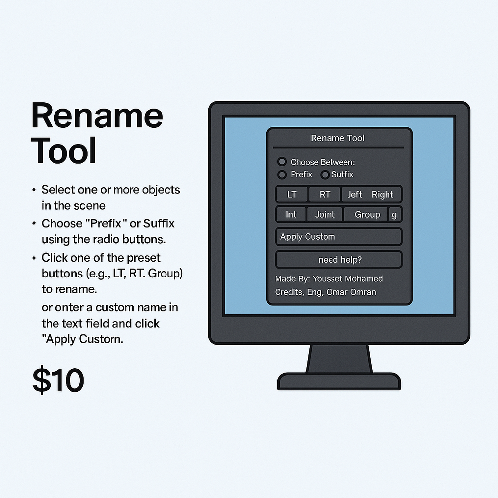 Maya Rename Tool for Artists & Riggers