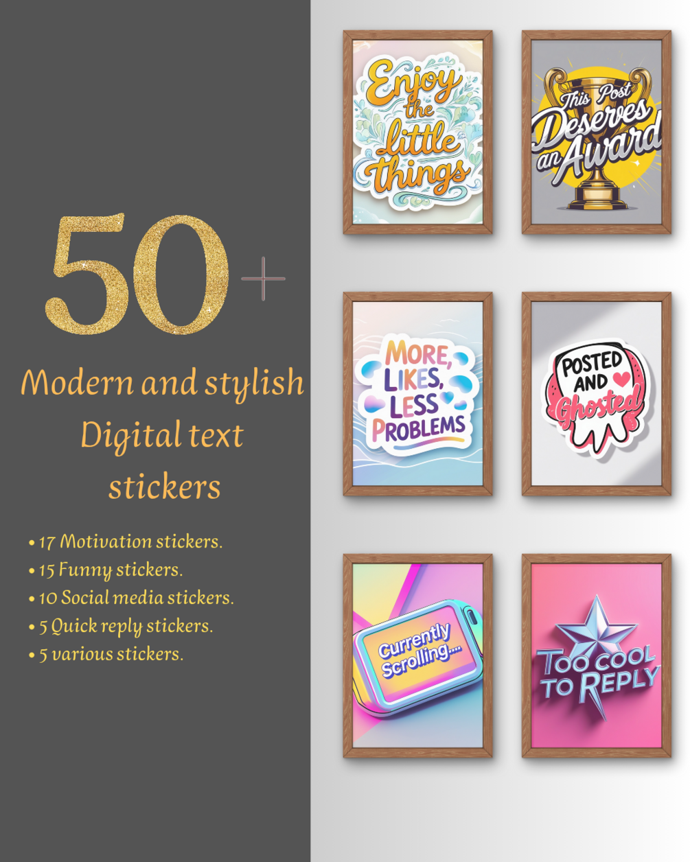 Trendy & stylish text stickers
