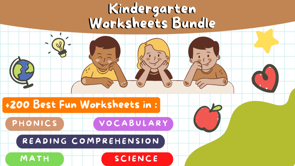 +200 Kindergarten Worksheets (Bundle) : Diversity and High Quality ...