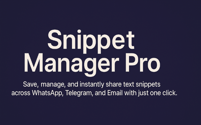 Snippet Manager Pro