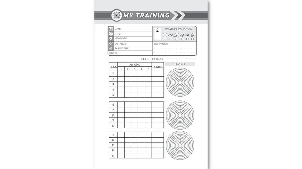 Archery Logbook Interior - 110 Pages