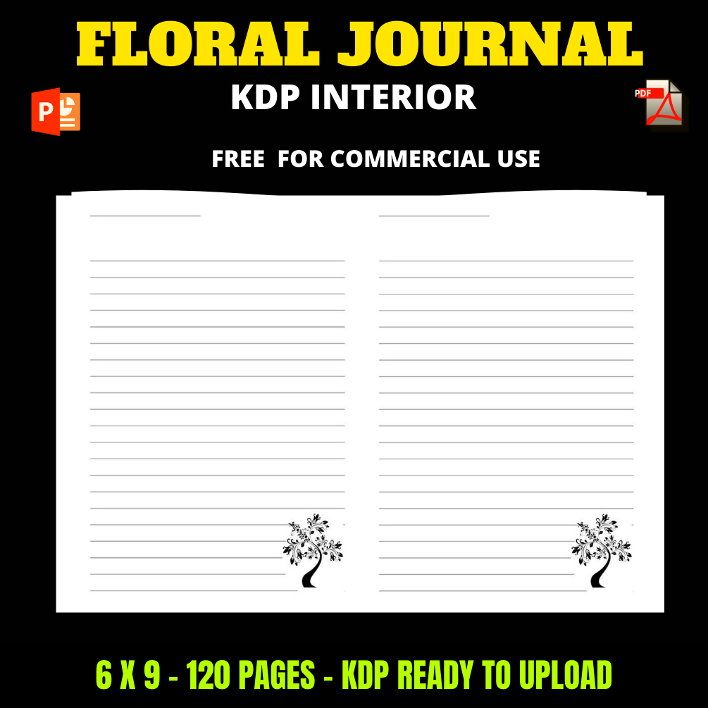 6-x-9-lined-floral-interior-notebook-for-amazon-kdp-110-pages-ready