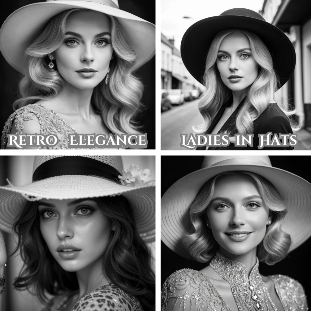 Vintage Retro Glamour: AI Art Collection of Fashion Models, retro style