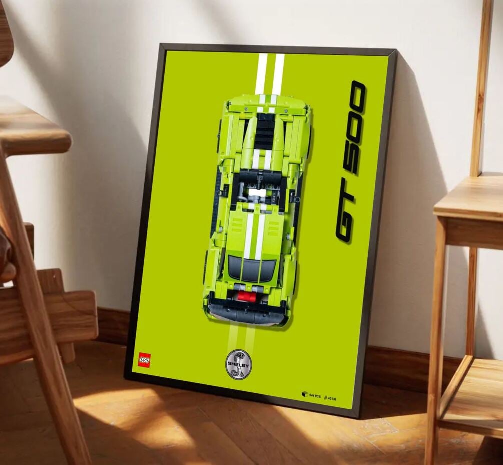 Affiche Lego Technic - Ford Mustang Shelby GT500 - Modèle 2 (30x40 cm)