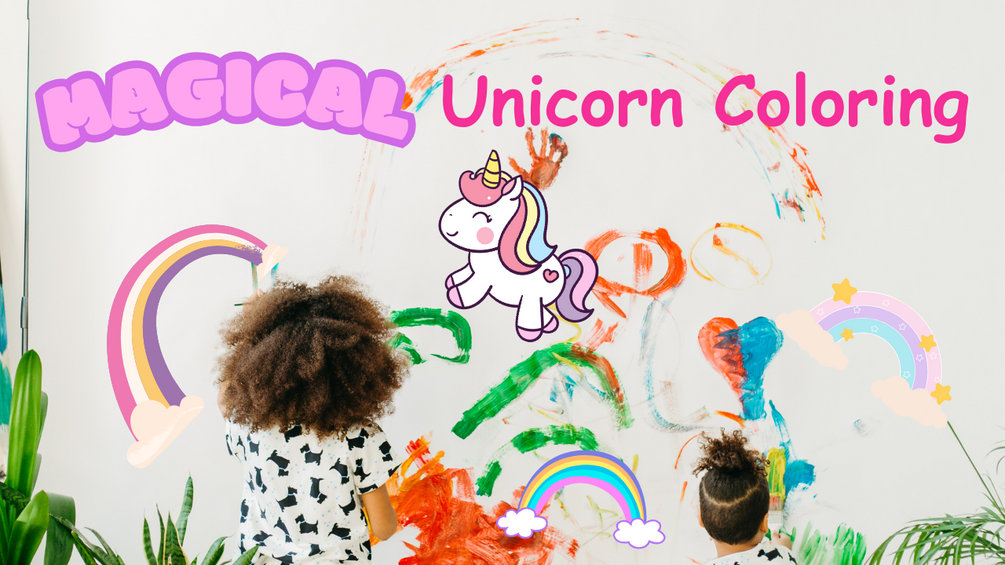 Magical Unicorn Coloring Poster – A2 Size Printable for Kids!