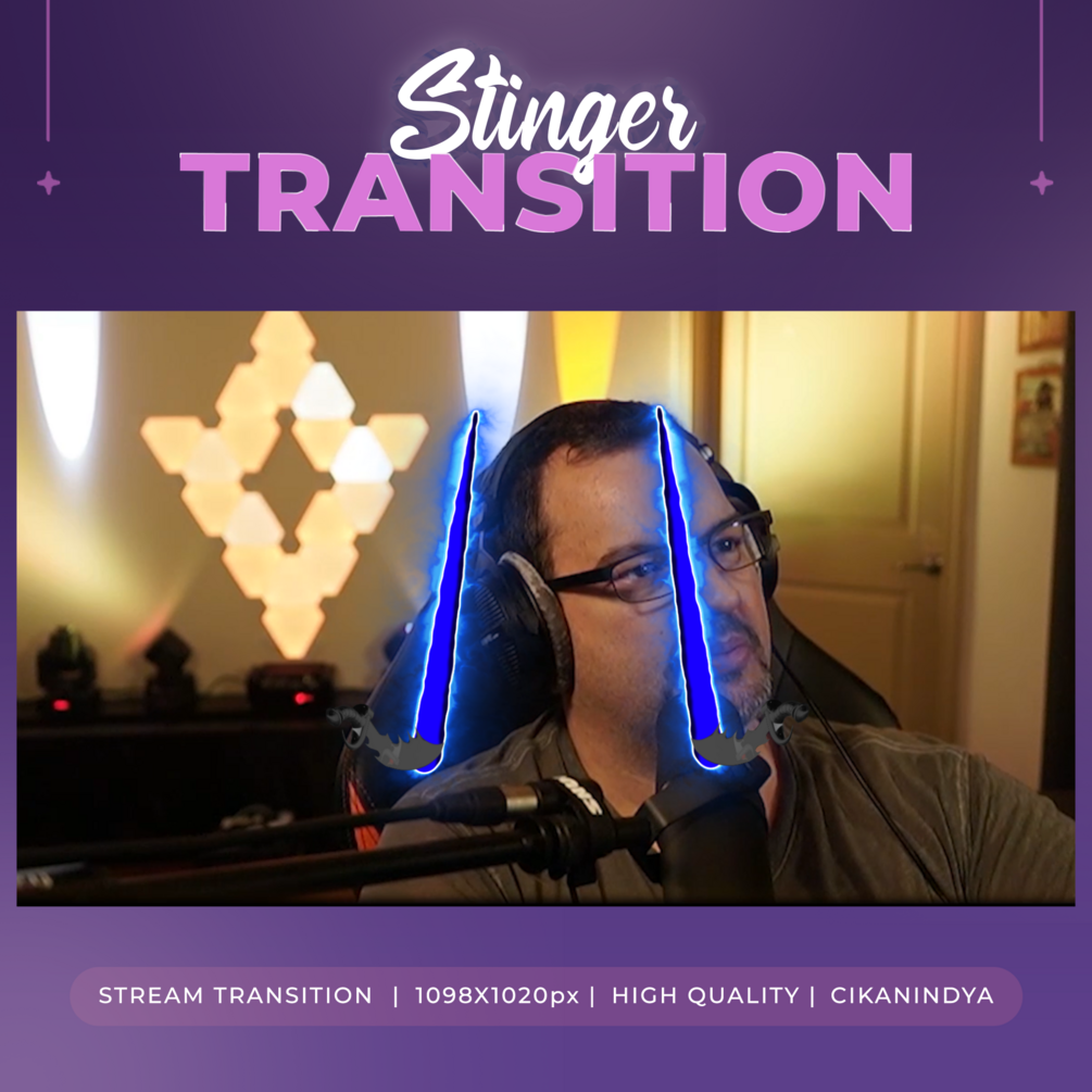 Animated Stinger Transition Phantom Slash | Electric Blue Swords for ...