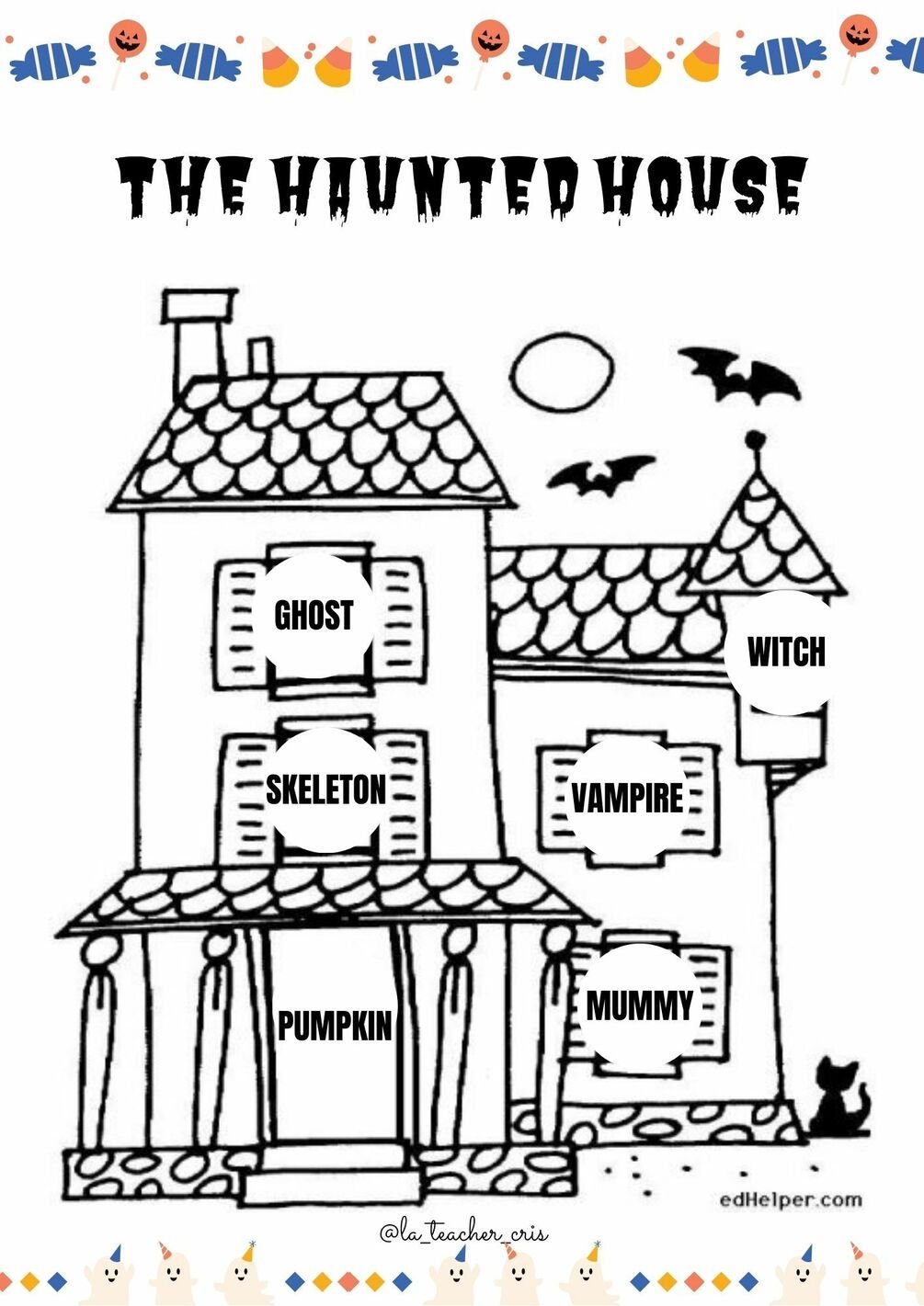 Haunted house vocabulary activity