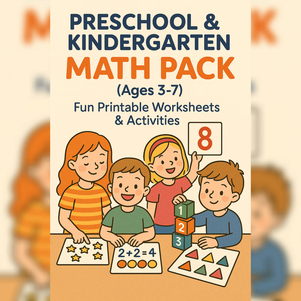 Preschool & Kindergarten Math Pack (Ages 3–7) – Fun Printable ...