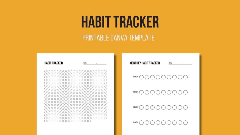 Habit Tracker - A4 Canva Template