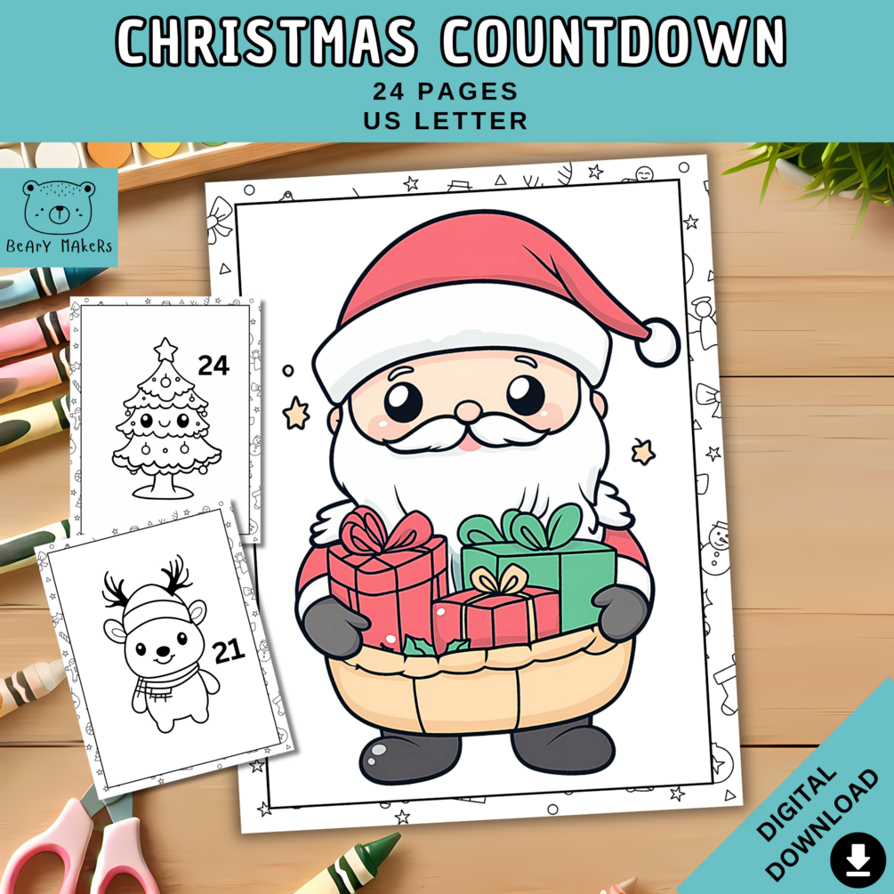 ´Christmas Countdown Kids Coloring Pages Advent Calendar Christmas ...