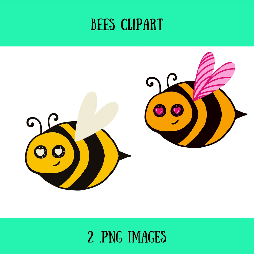 Bee Clipart Commercial use | Bees Design elements for Print on demand ...
