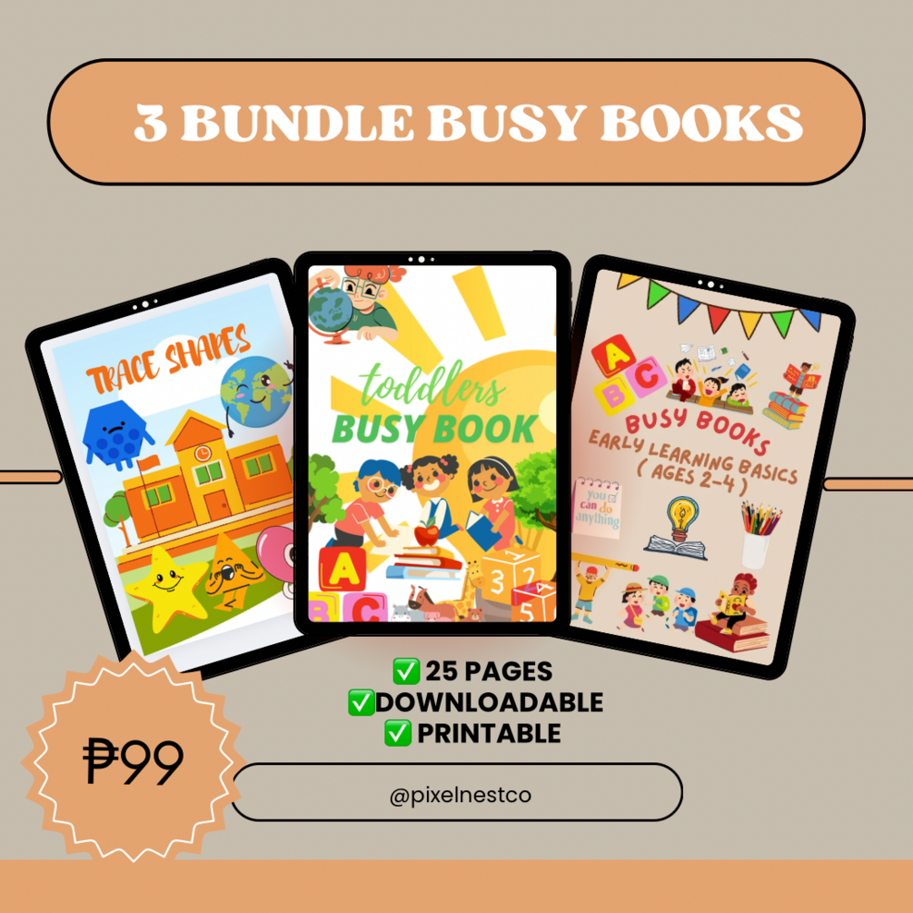3 Bundle Busy Books for Kids