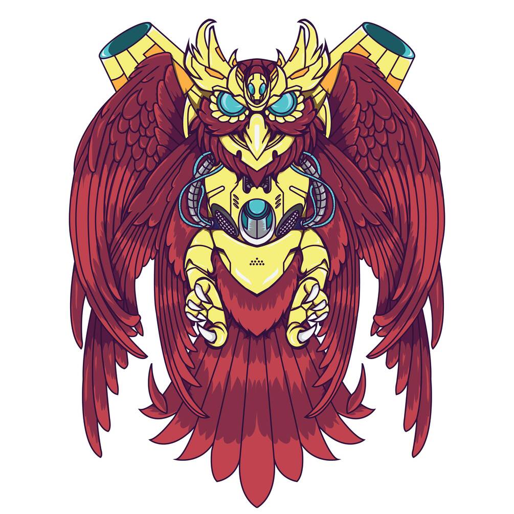 Mech Owl Vector - A Fusion of Nature and Technology