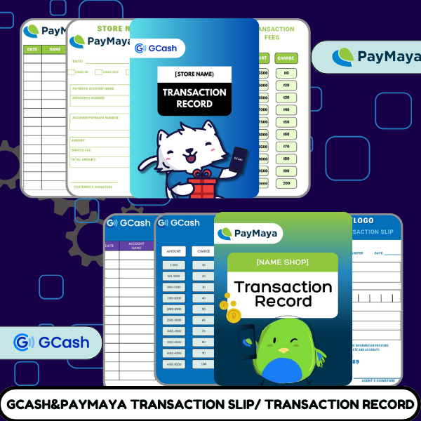 Bundle: Gcash and Paymaya Transaction record and Transaction slip ...
