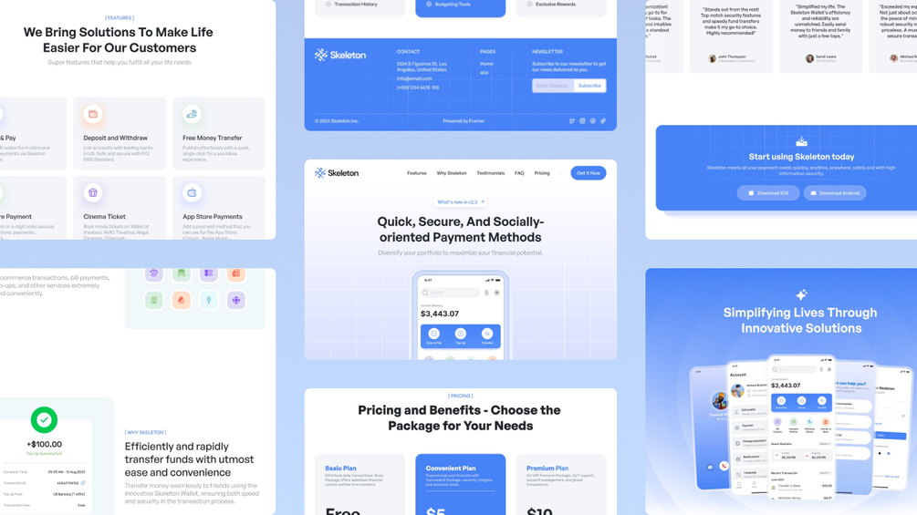 Skeleton - EWallet Landing Page (Framer)
